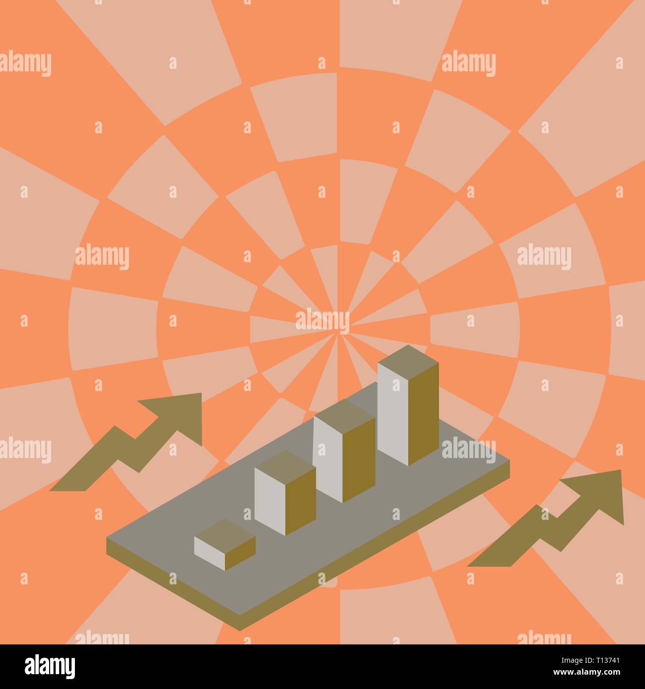 Colorful Clustered 3D Bar Chart Graph Diagram in Perspective with Two ...