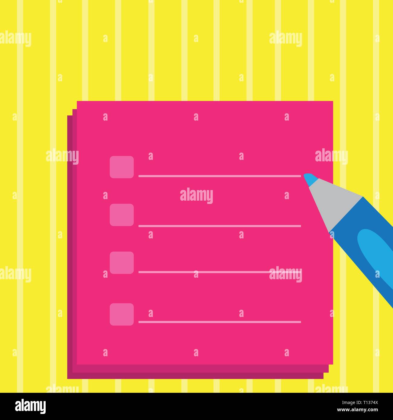 Blank Colorful To Do Check List Planner Sheets with Tick Box and Marker ...