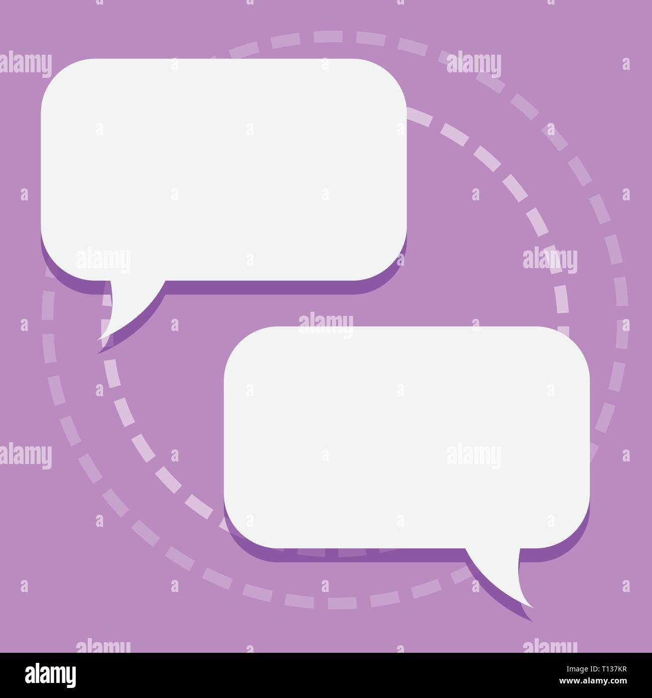 Two Blank White Speech Balloon Engaging in Conversation on Pastel ...