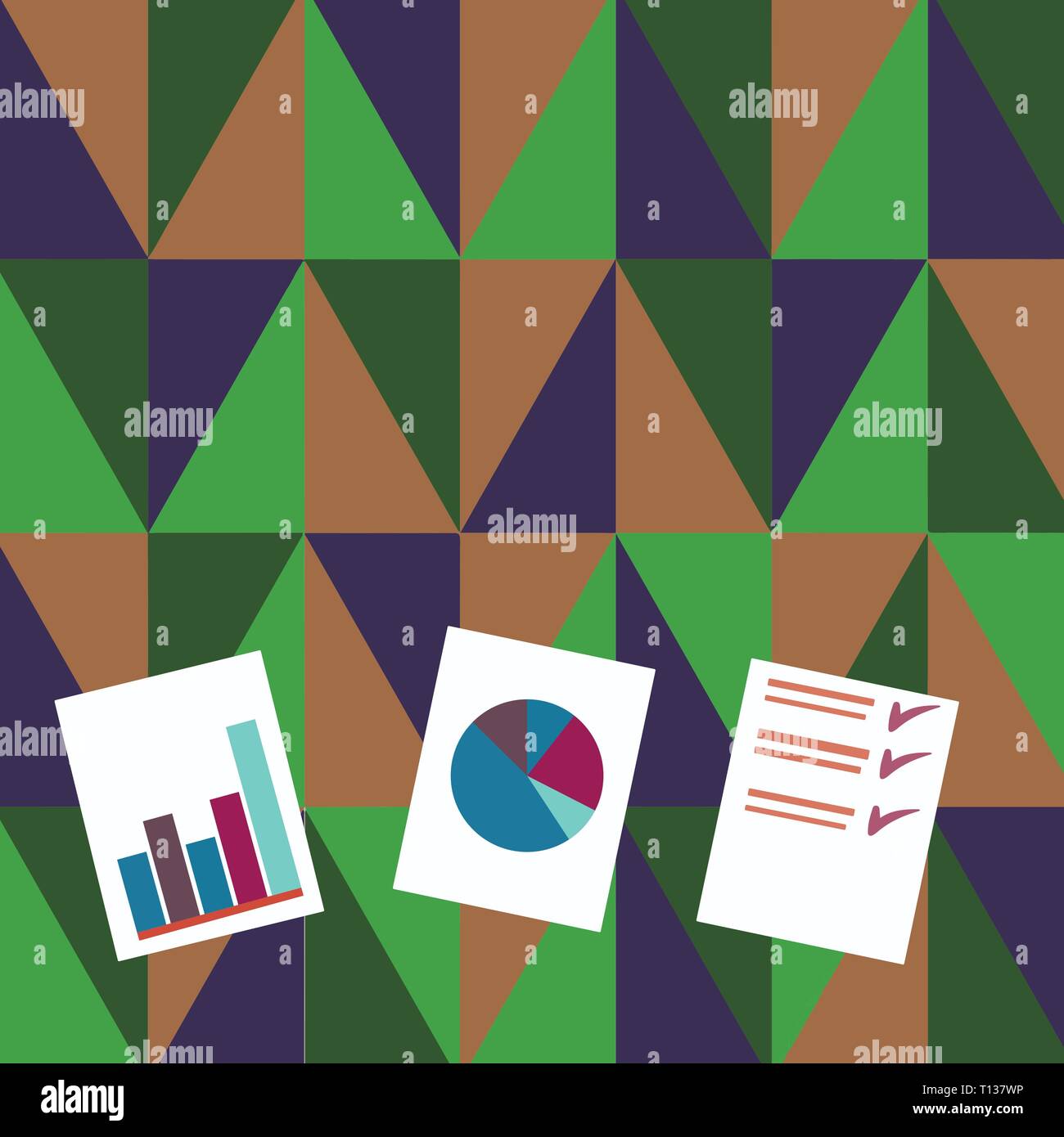 Presentation of Bar, Data and Pie Chart Diagram Graph Each on White ...