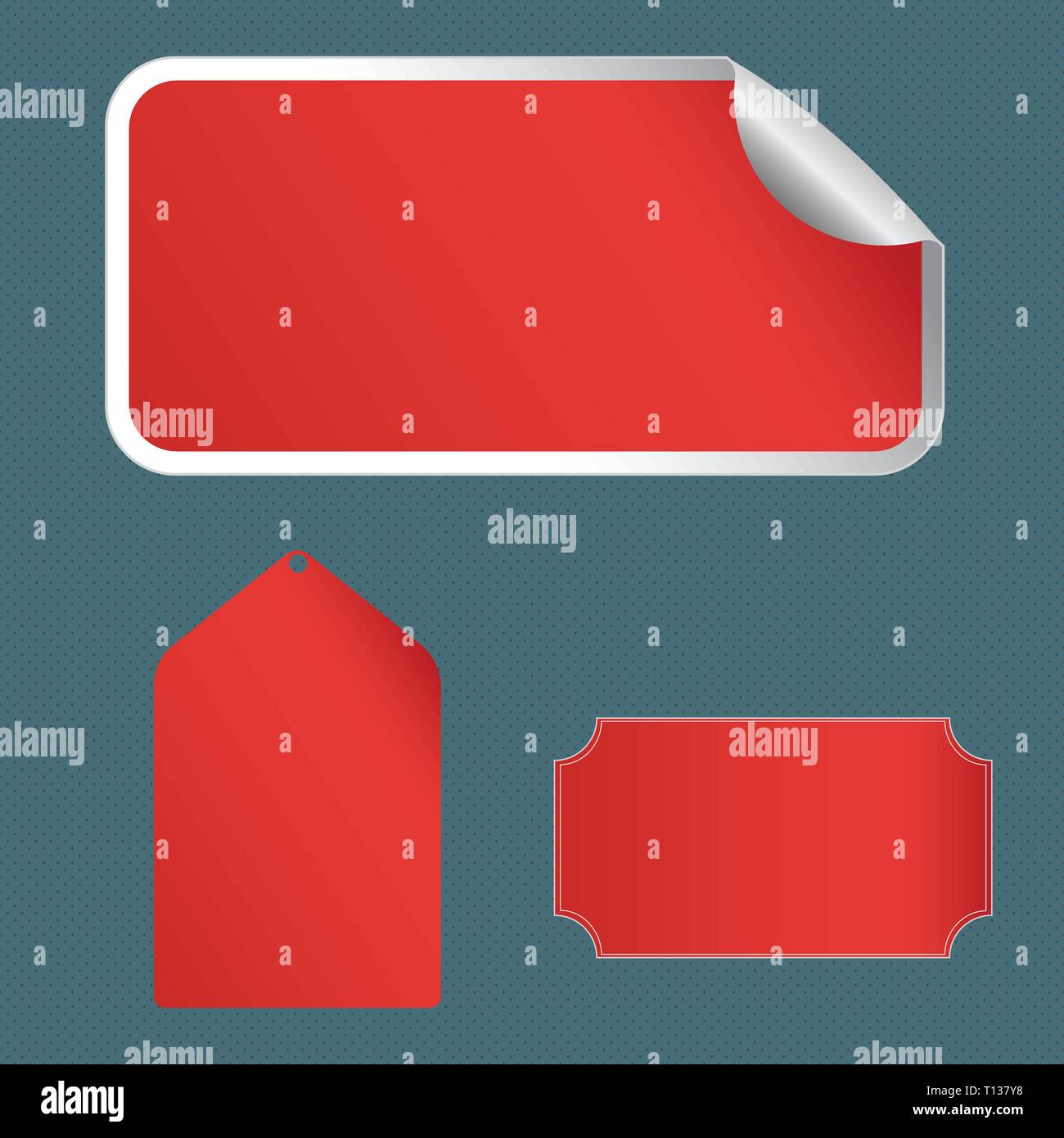 Blank Color Label, Self Adhesive Sticker with Border, Bended Corner and ...