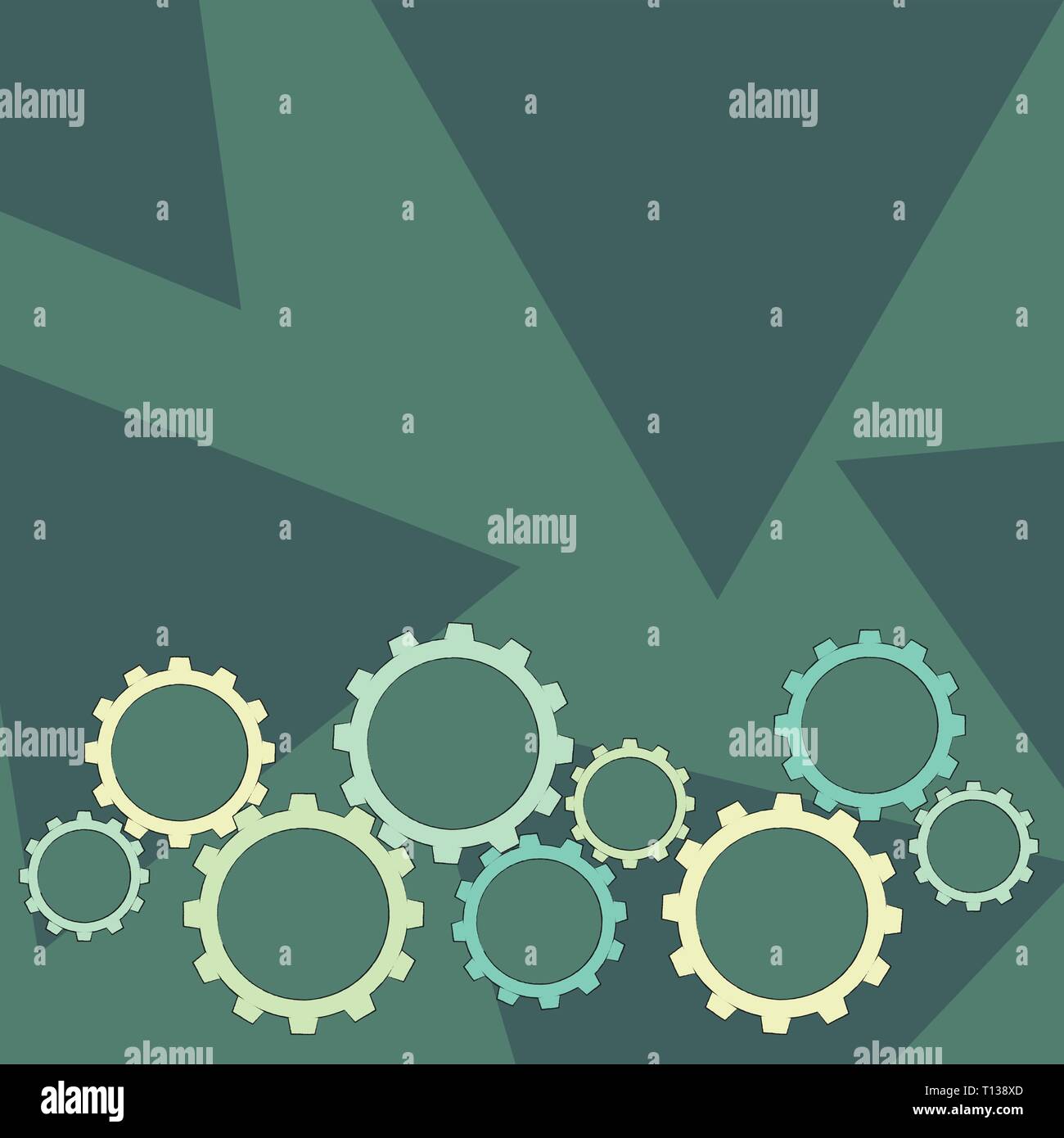 Colorful Cog Wheel Gear Engaging, Interlocking and Tesselating Flat ...