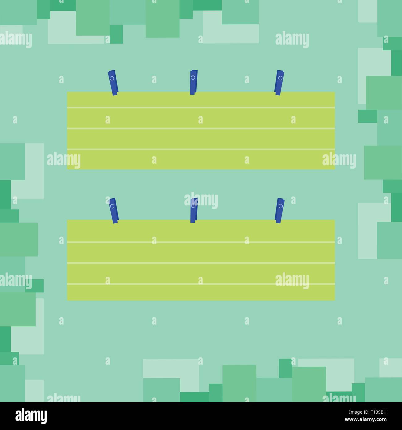 Two Color Blank Strip Size Lined Paper Sheet Hanging Using Blue ...