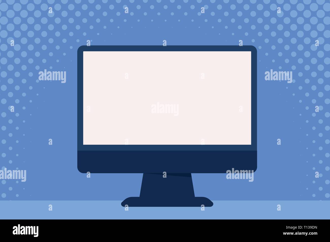 Blank Space Desktop Computer Colorful Monitor Screen Freestanding on ...