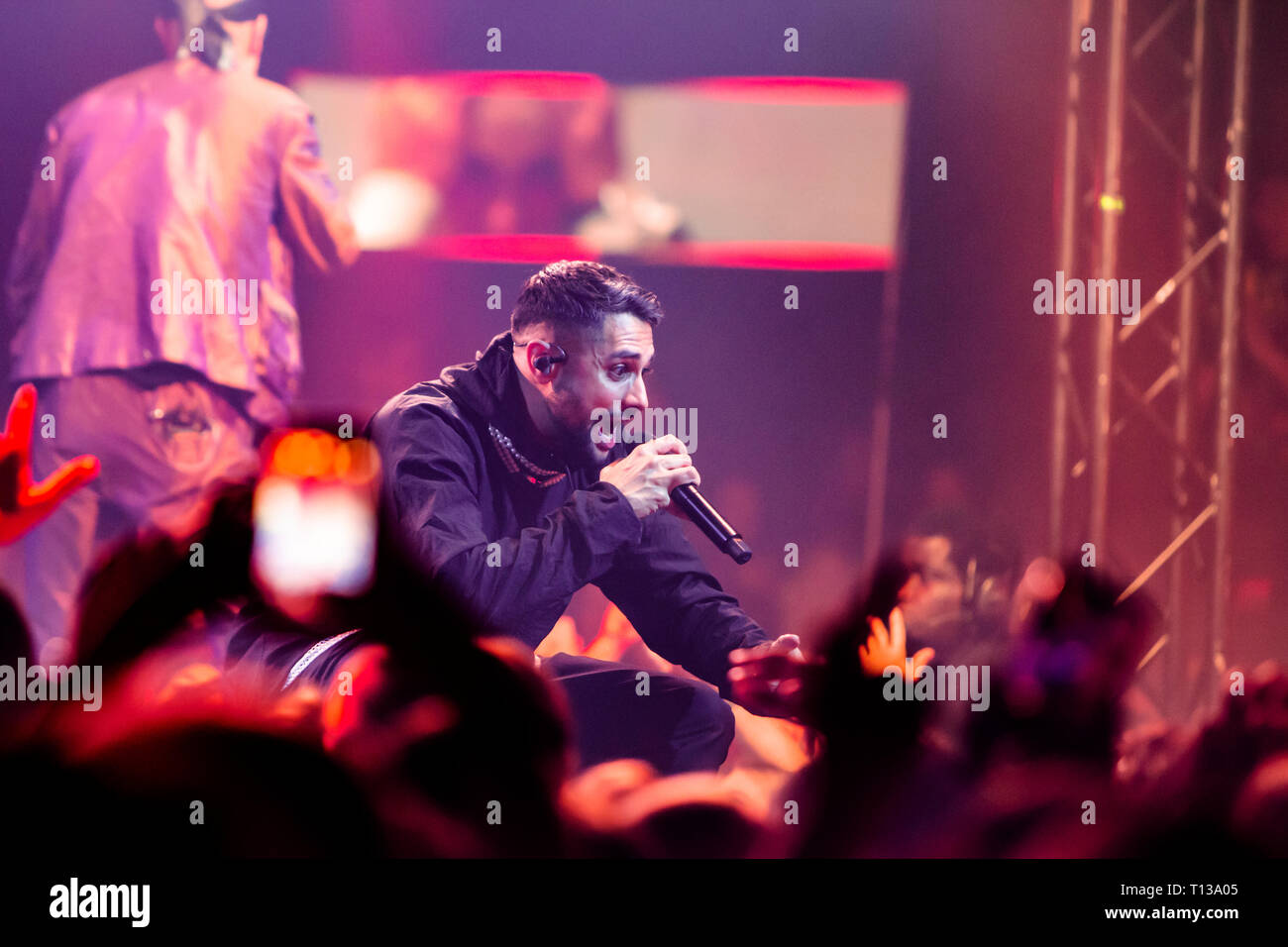 Norway, Bergen - March 21, 2019. The Norwegian rap duo Karpe performs a ...