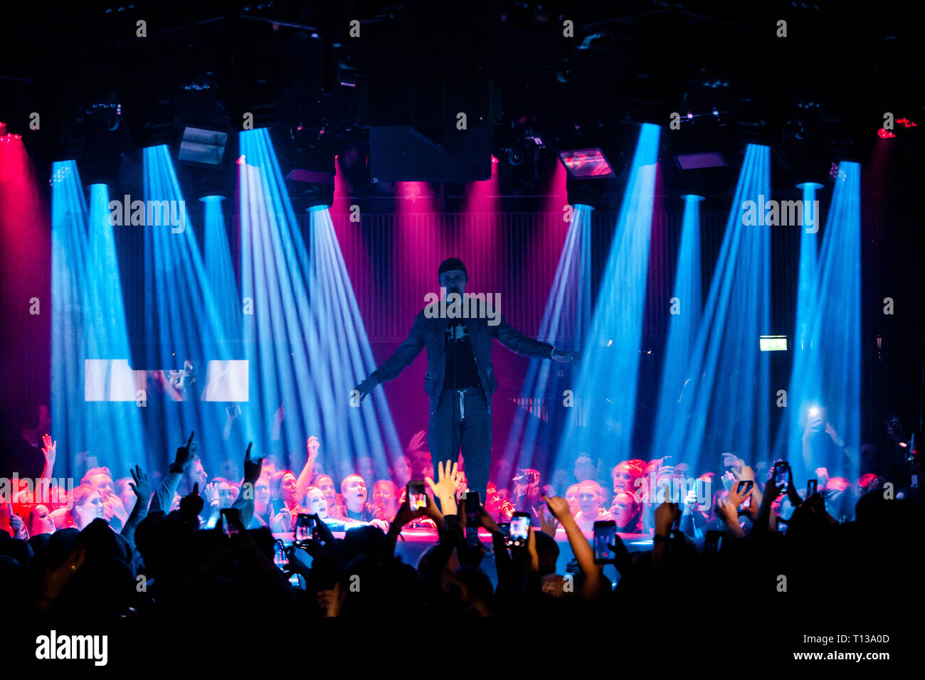 Norway, Bergen - March 21, 2019. The Norwegian rap duo Karpe performs a ...
