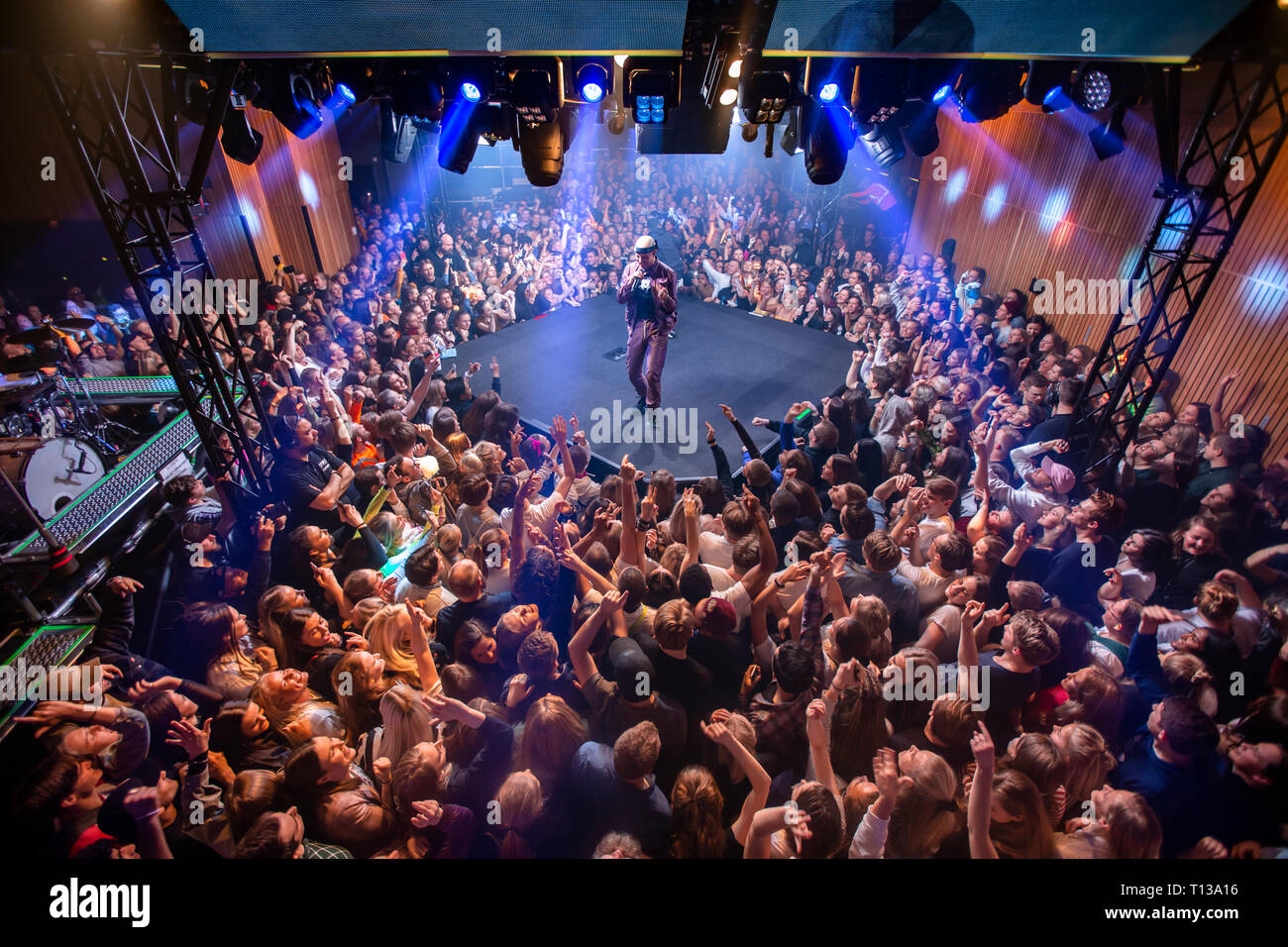 Norway, Bergen - March 21, 2019. The Norwegian rap duo Karpe performs a ...