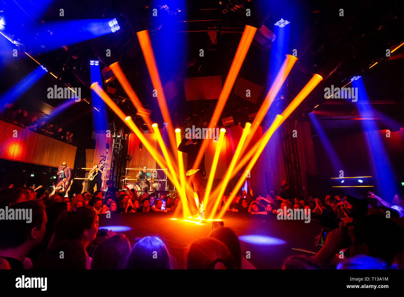Norway, Bergen - March 21, 2019. The Norwegian rap duo Karpe performs a ...