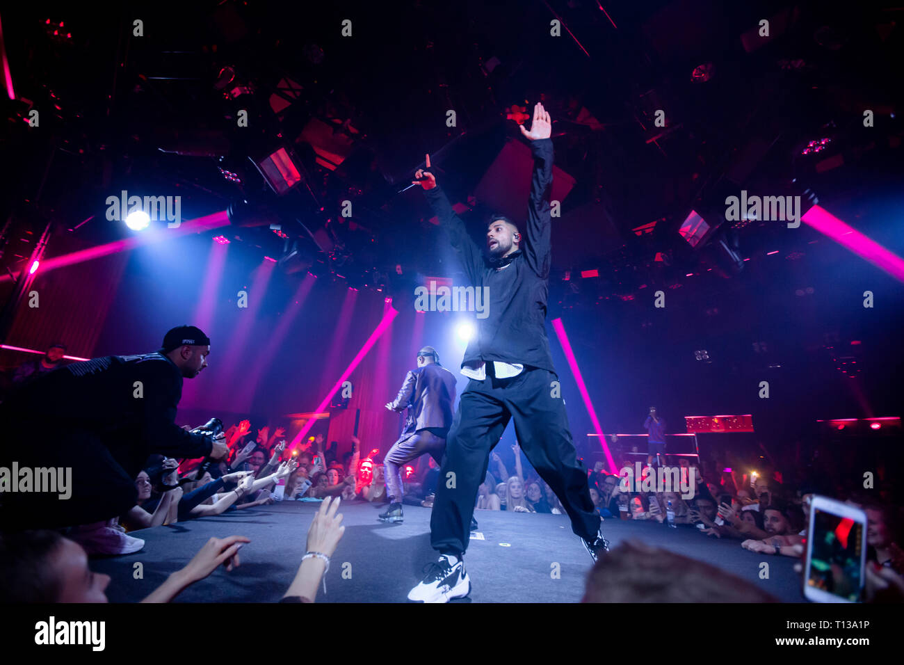 Norway, Bergen - March 21, 2019. The Norwegian rap duo Karpe performs a ...
