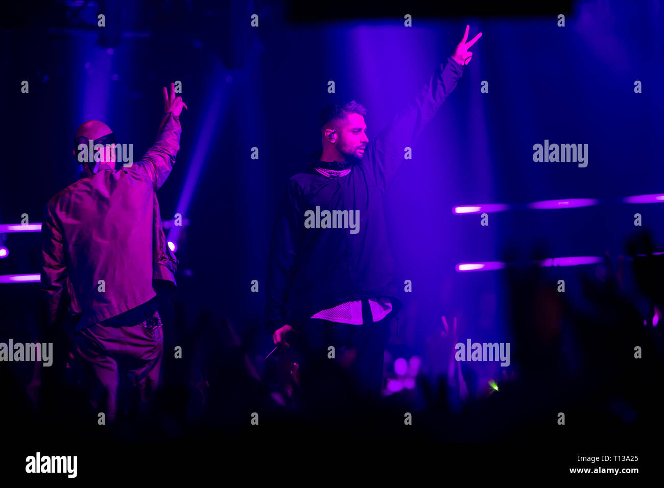 Norway, Bergen - March 21, 2019. The Norwegian rap duo Karpe performs a ...