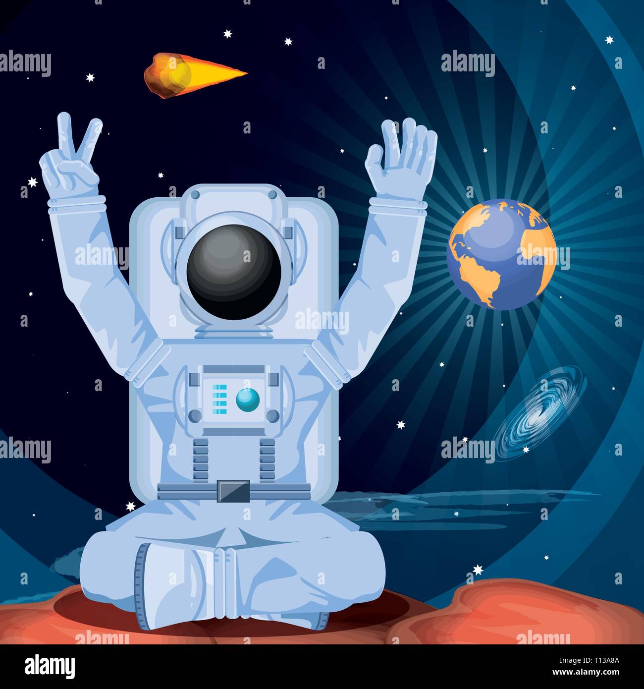 astronaut in the space character vector illustration design Stock ...