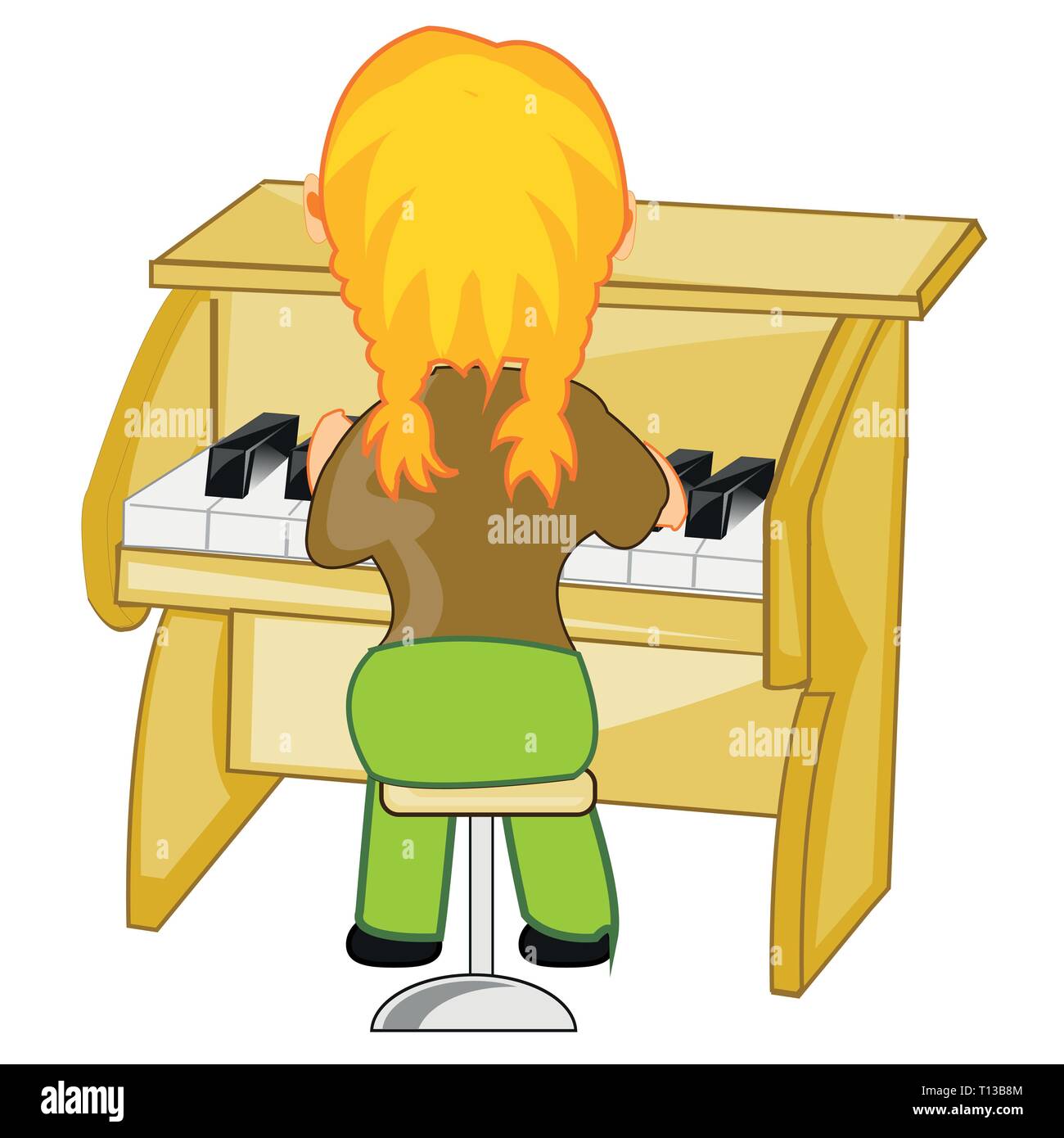 Girl playing music piano Stock Vector Images - Alamy