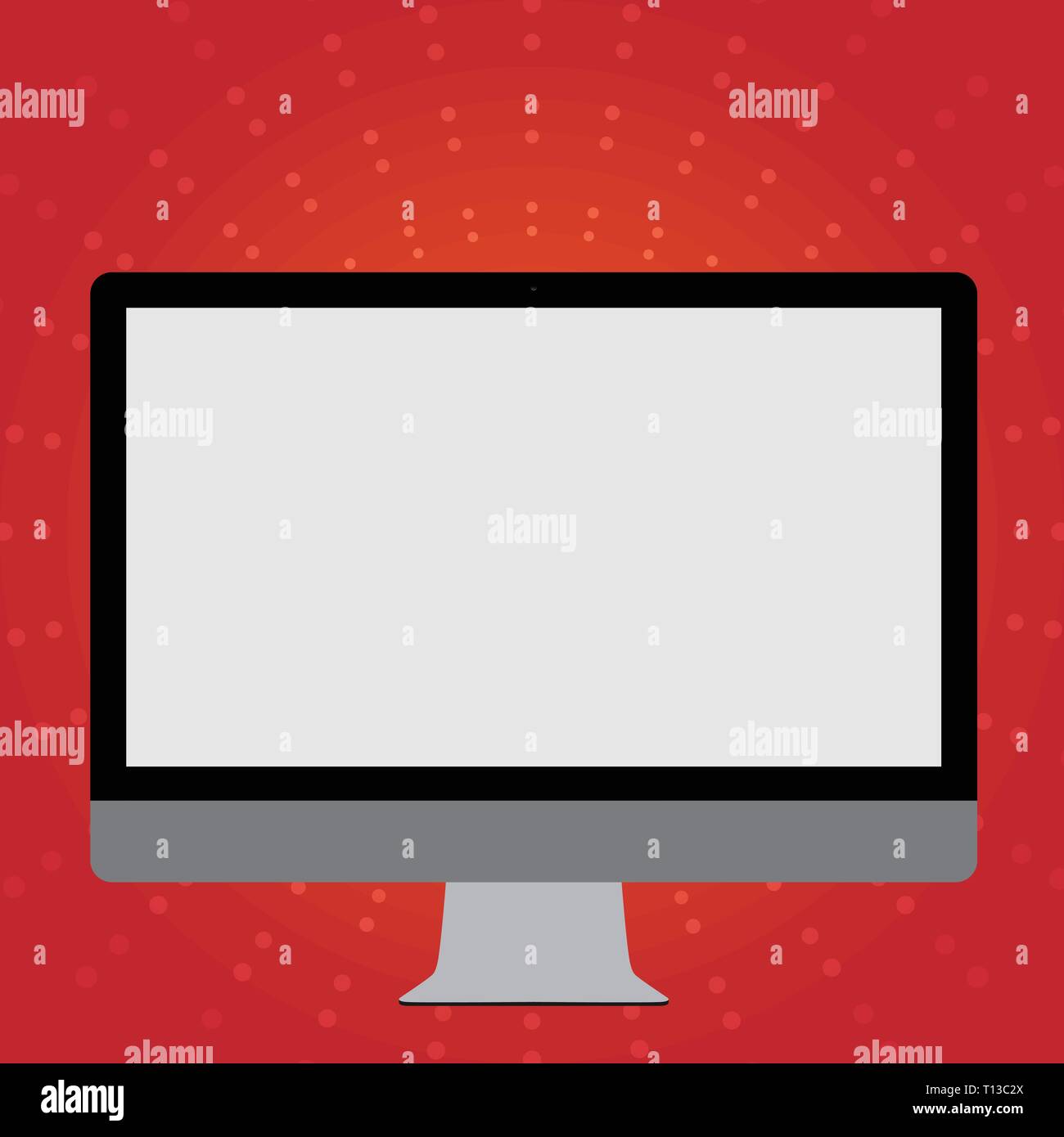 Blank White Computer Monitor WideScreen Mounted on a Stand for ...