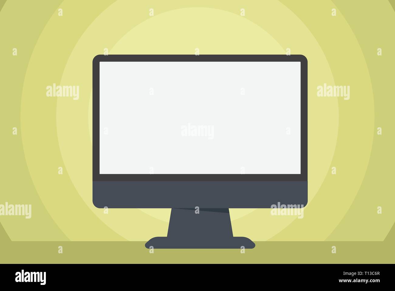 Blank Space Desktop Computer Colorful Monitor Screen Freestanding on ...