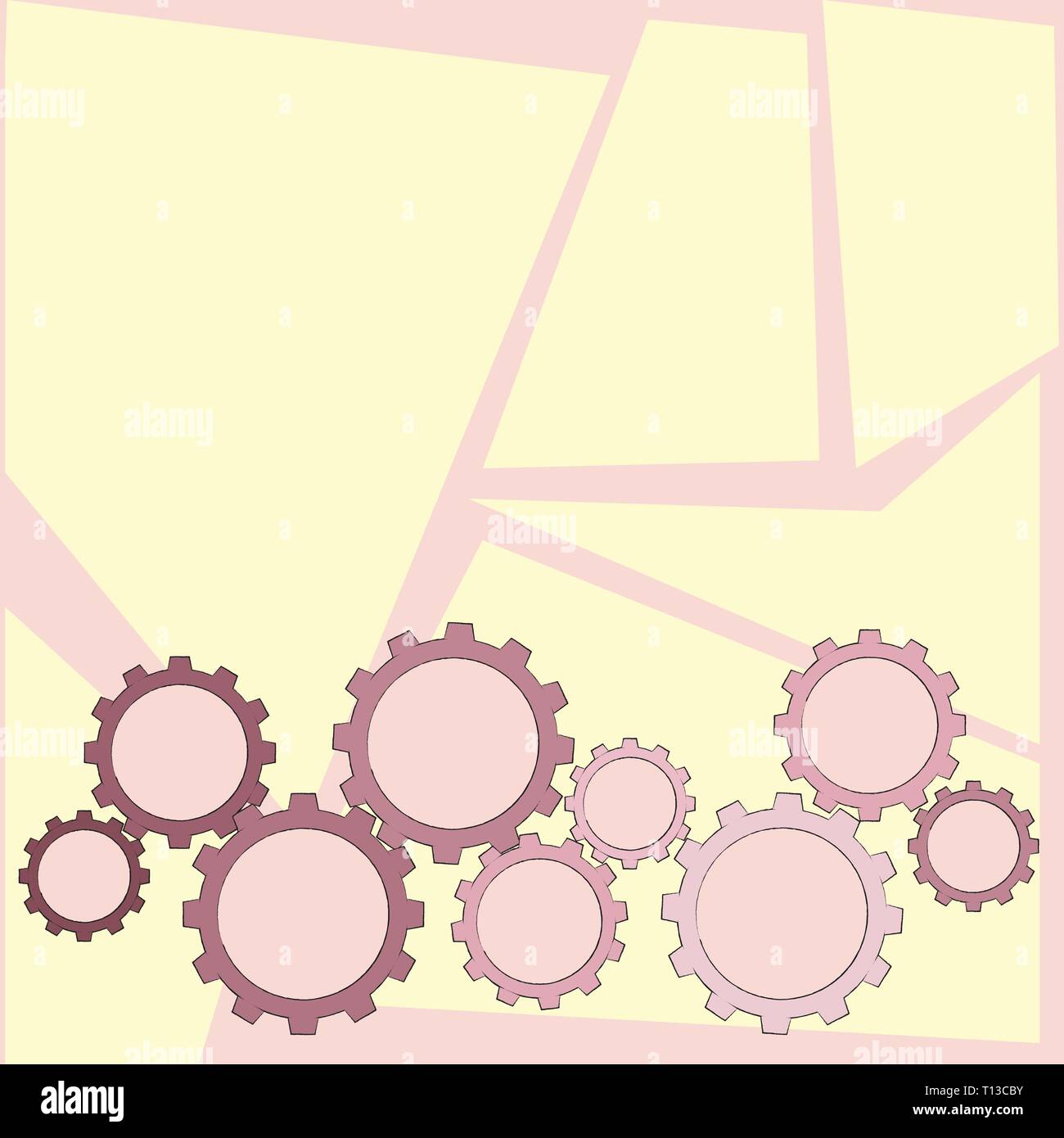 Colorful Cog Wheel Gear Engaging, Interlocking and Tesselating Flat ...