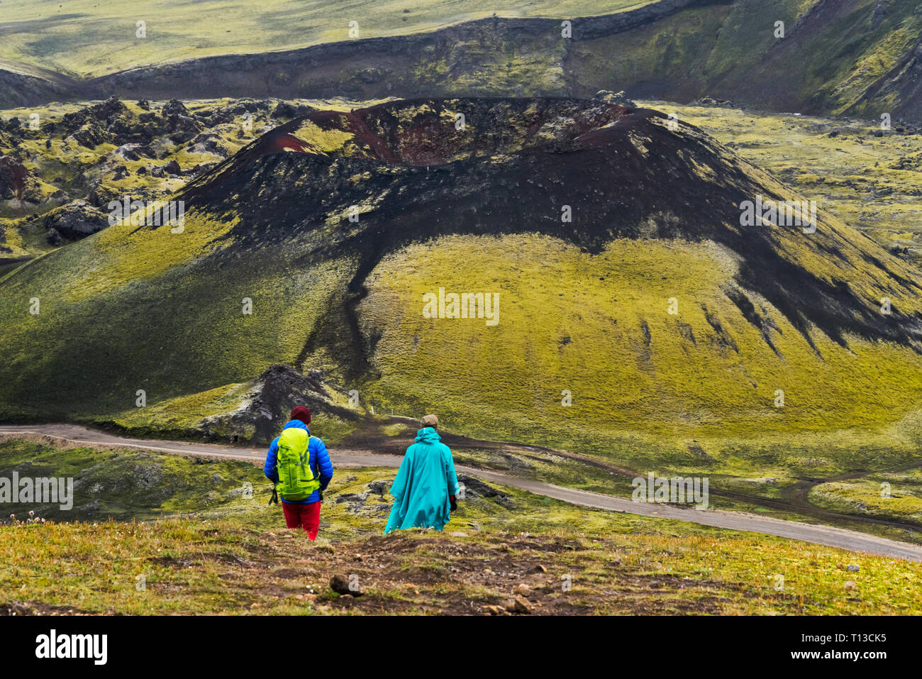 Tourists in volcanic crater hi-res stock photography and images - Alamy