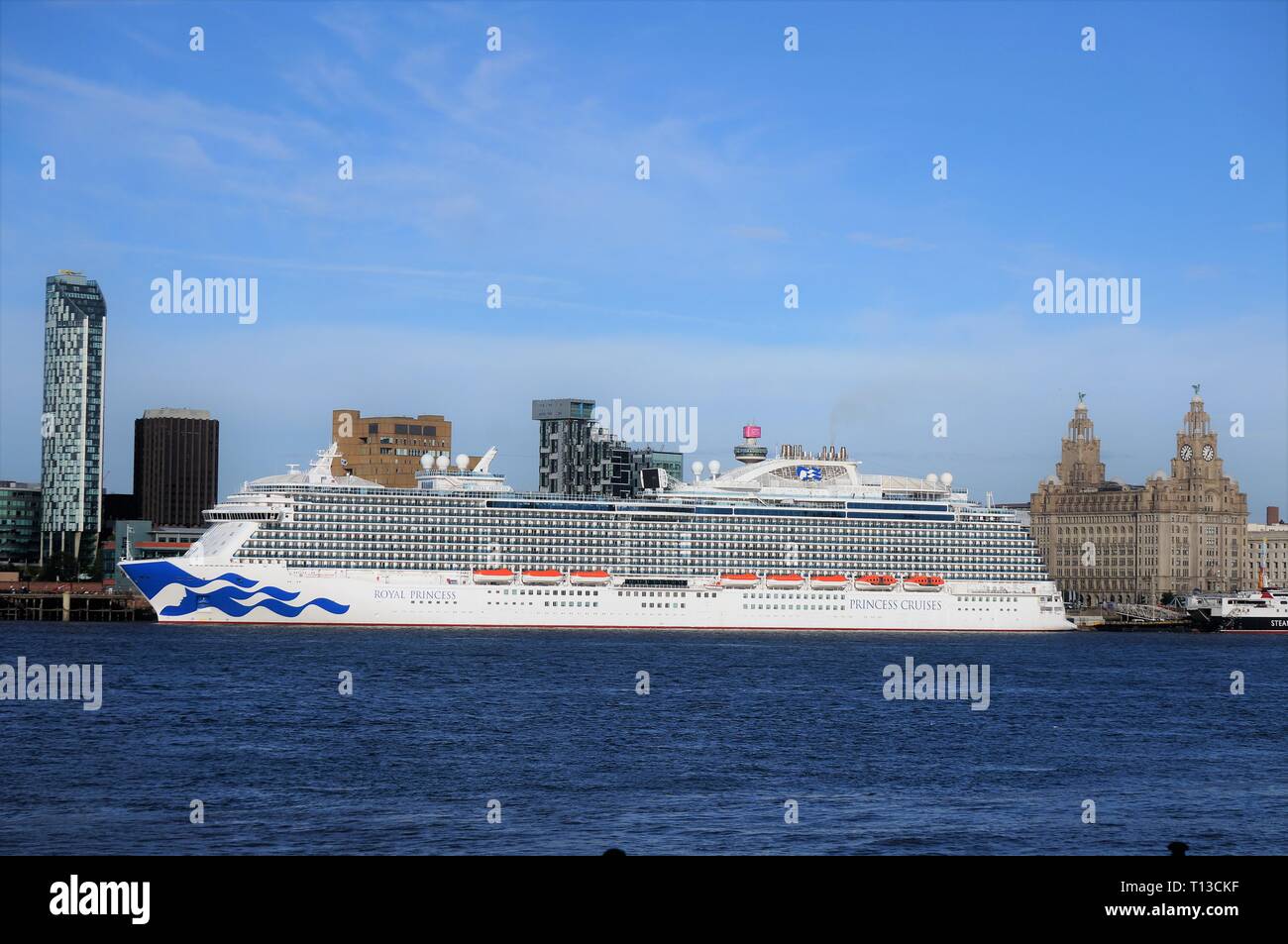 The Royal Princess Cruise Ship Berthed On The Liverpool Waterfront ...