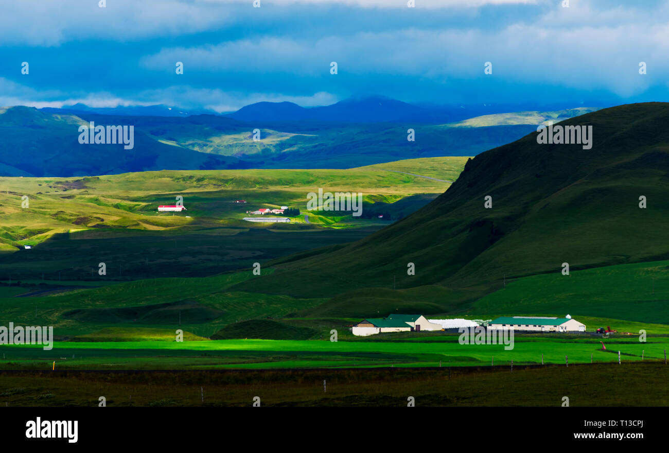 Farm house in the mountain, Iceland Stock Photo - Alamy
