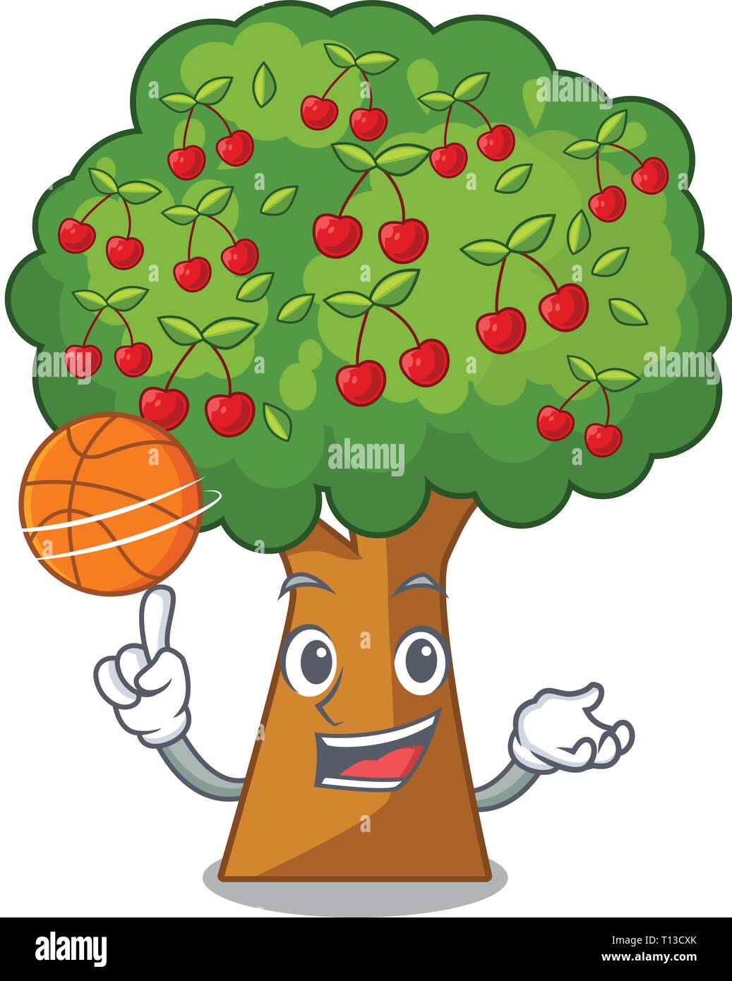 With basketball cherry tree in the cartoon shape Stock Vector Image ...