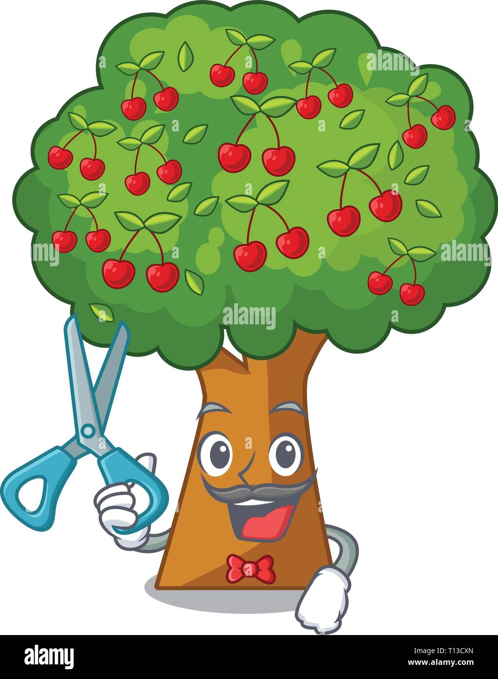 Cut cherry tree Stock Vector Images - Alamy