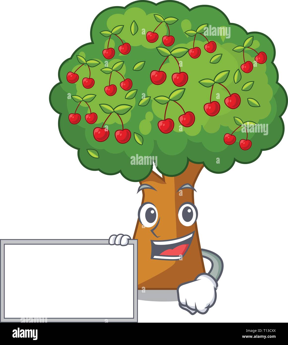 With board cherry tree in the cartoon shape Stock Vector Image & Art ...