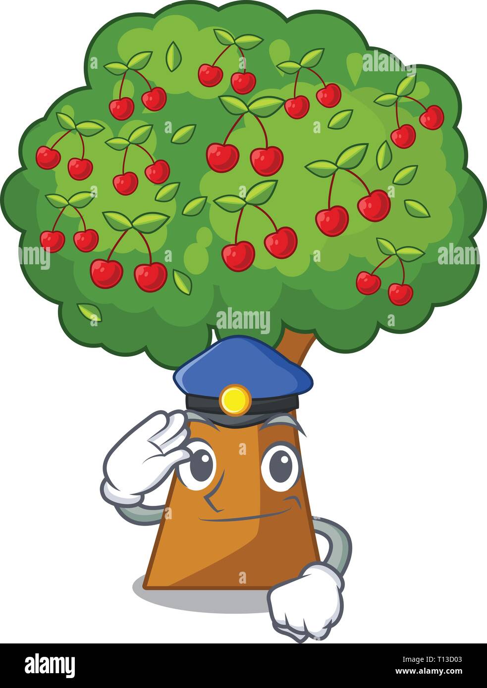 Police cherry tree in the cartoon shape Stock Vector Image & Art - Alamy