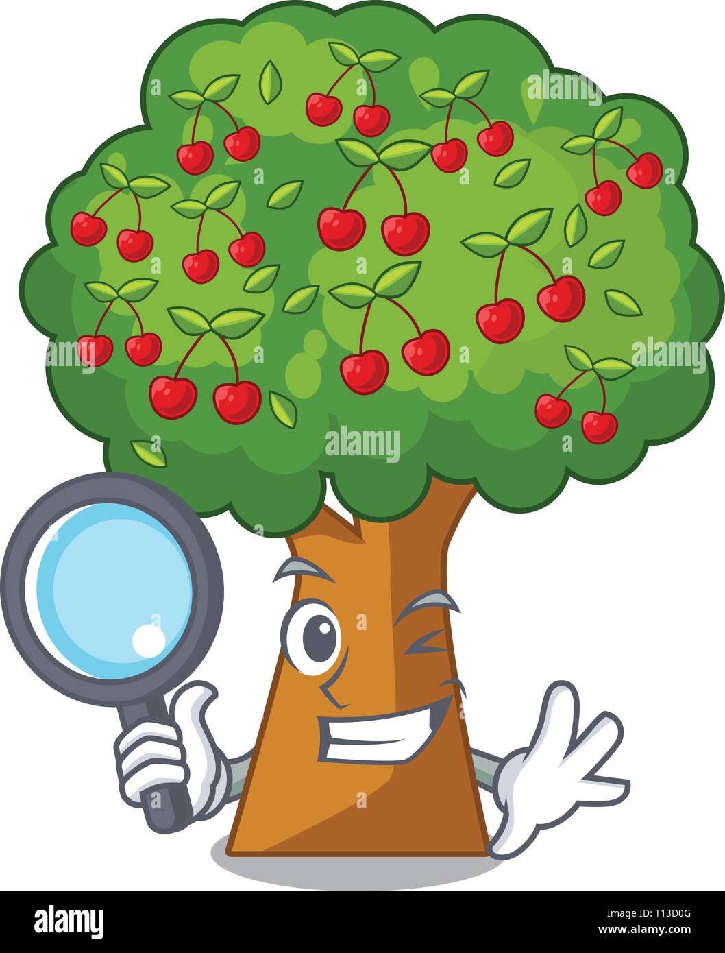 Detective cherry tree isolated in the mascot Stock Vector Image & Art ...