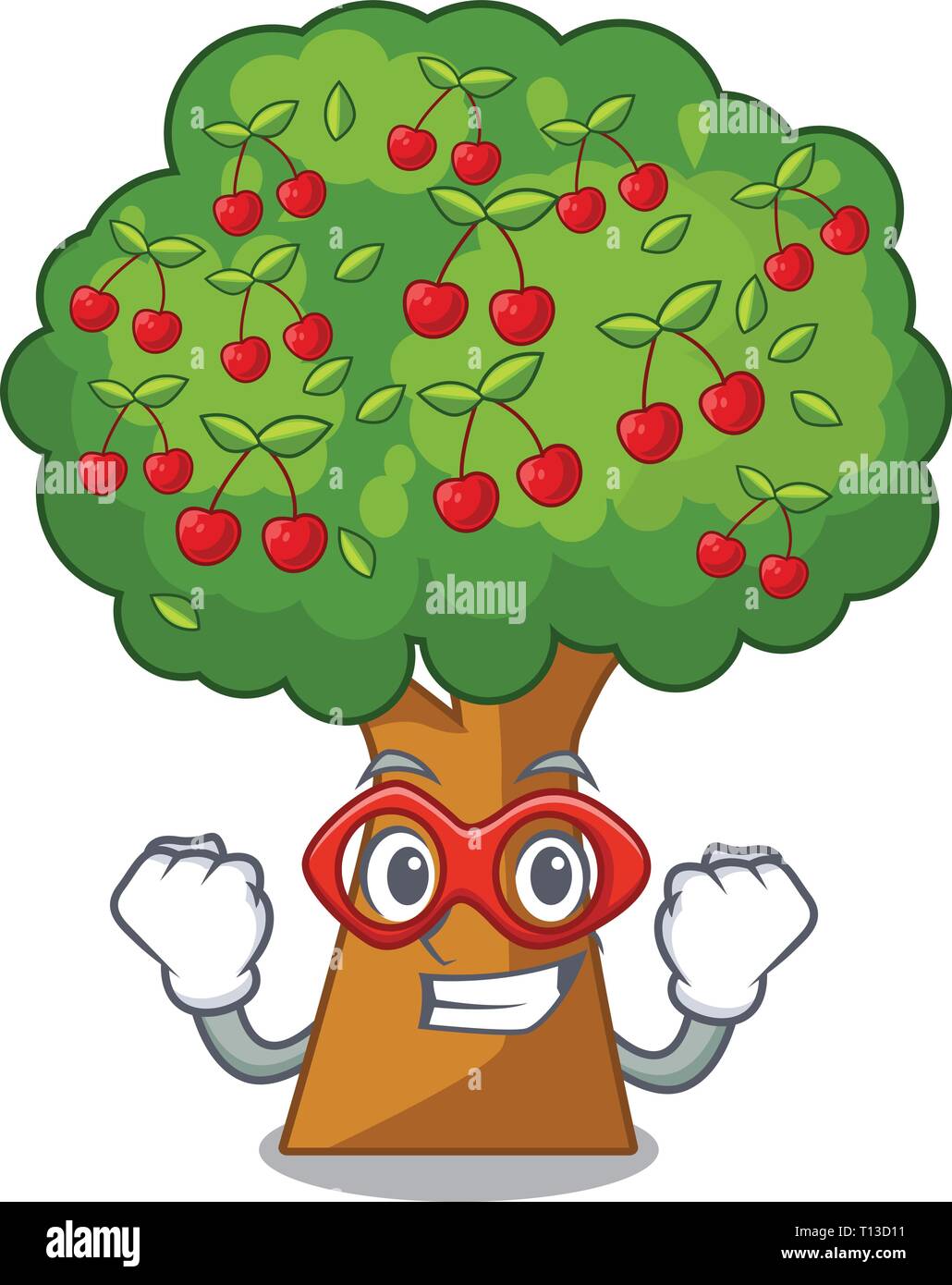 Super hero cherry tree isolated in the mascot Stock Vector Image & Art ...