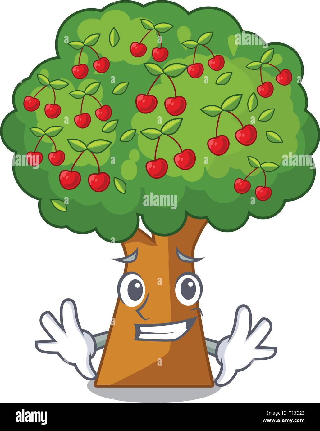 Grinning cherry tree isolated in the mascot Stock Vector Image & Art ...