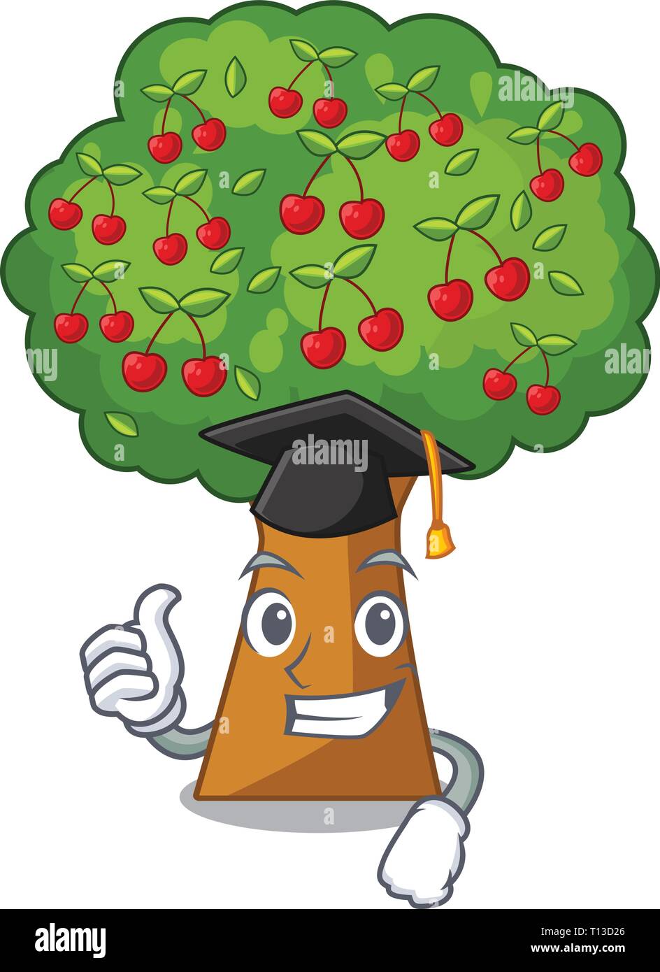 Graduation cherry tree isolated in the mascot Stock Vector Image & Art ...