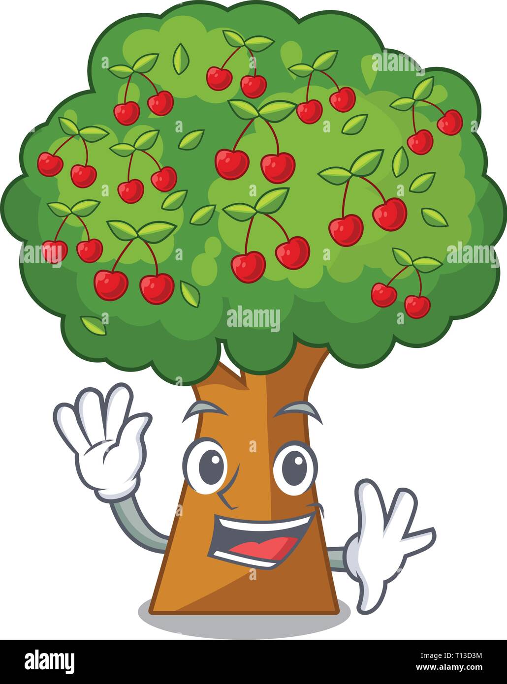 Waving cherry tree isolated in the mascot Stock Vector Image & Art - Alamy