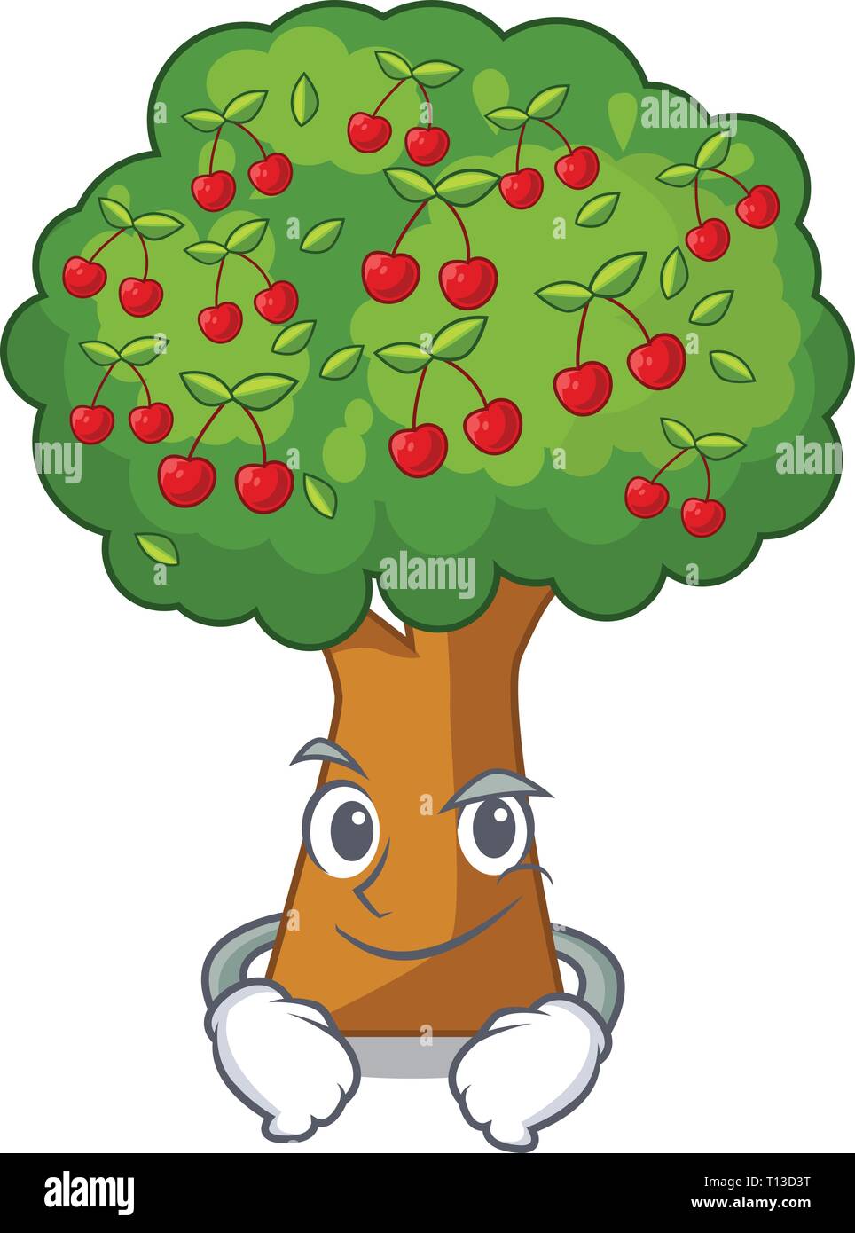 Smirking cherry tree isolated in the mascot Stock Vector Image & Art ...