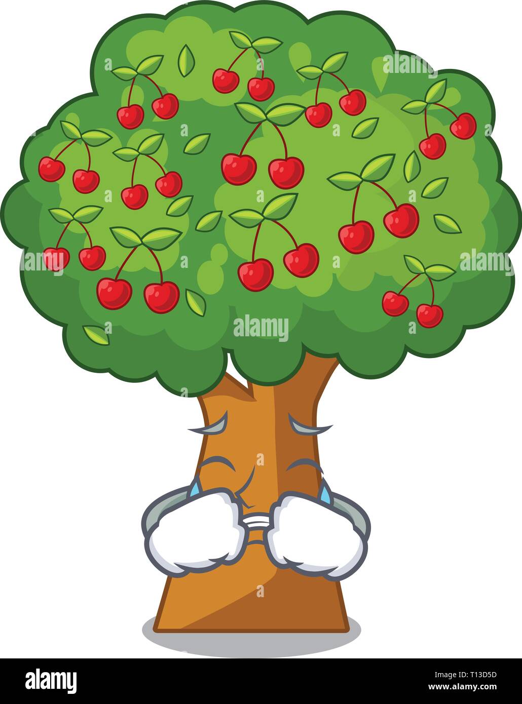 Crying cherry tree toys in character shape Stock Vector Image & Art - Alamy