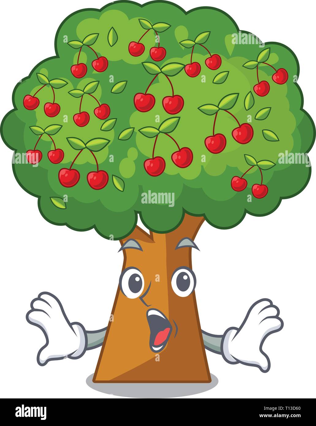 Surprised cherry tree toys in character shape Stock Vector Image & Art ...