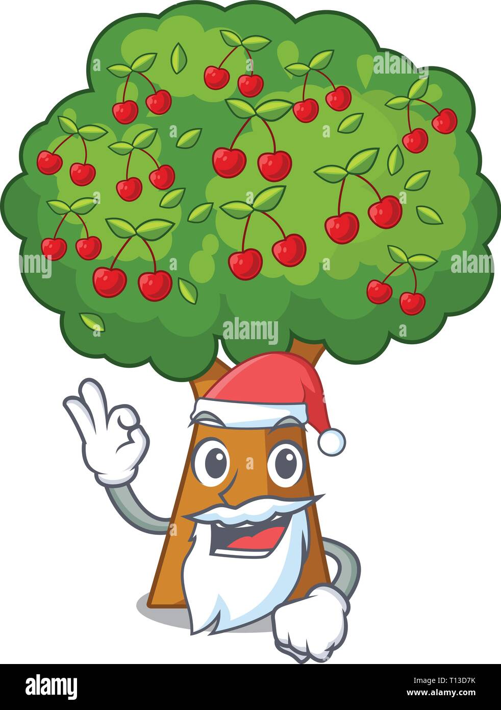 Santa cherry tree next to cartoon house Stock Vector Image & Art - Alamy