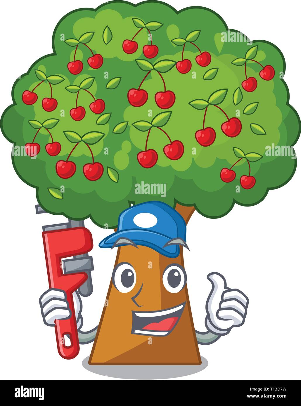 Plumber cherry tree next to cartoon house Stock Vector Image & Art - Alamy