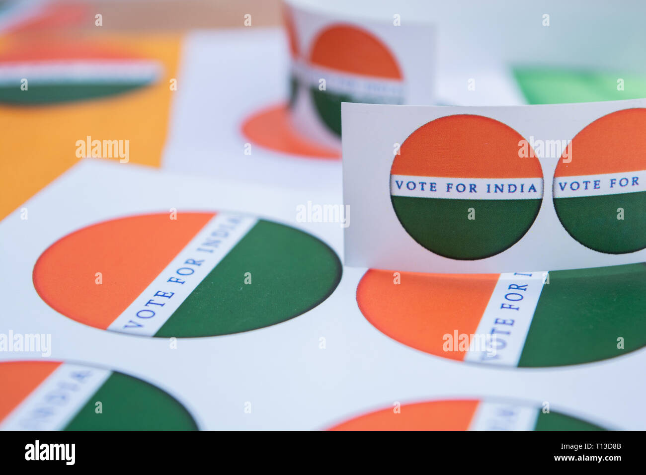 Concept of Indian election, stickers showing vote for better India ...