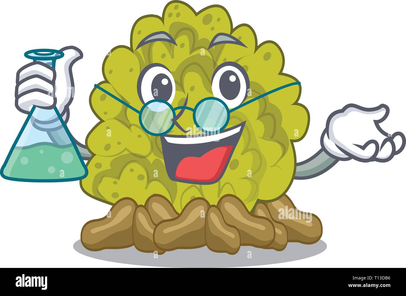 Professor miniature green coral reef with mascot Stock Vector Image ...