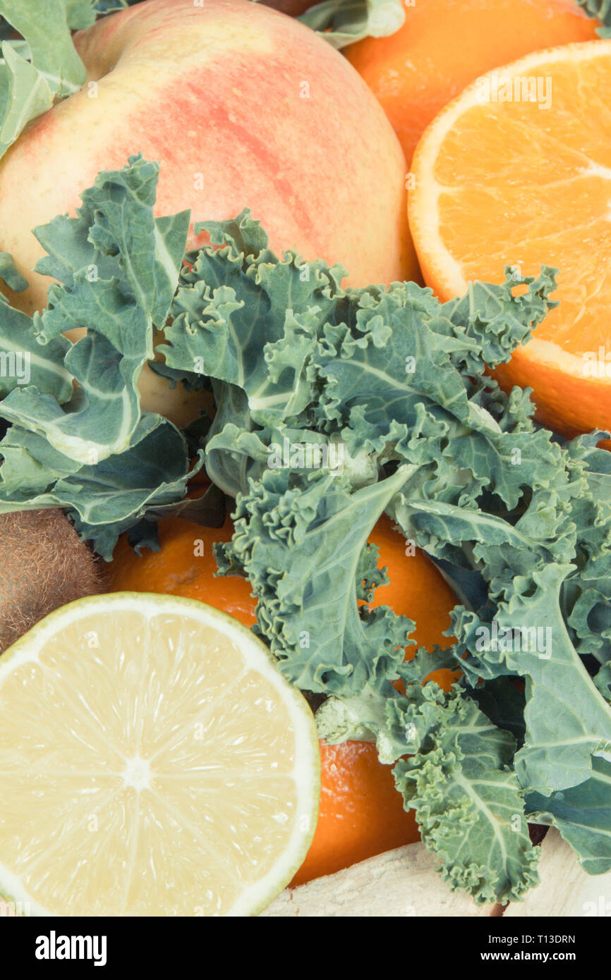 Fresh ripe fruits and vegetables. Concept of diet and healthy nutrition ...