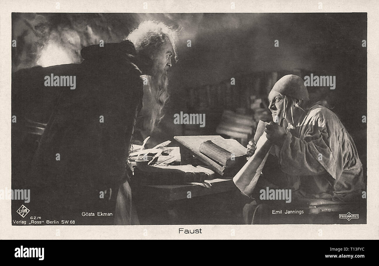 Promotional photography of Gösta Ekman and Emil Jannings in Faust (1926 ...