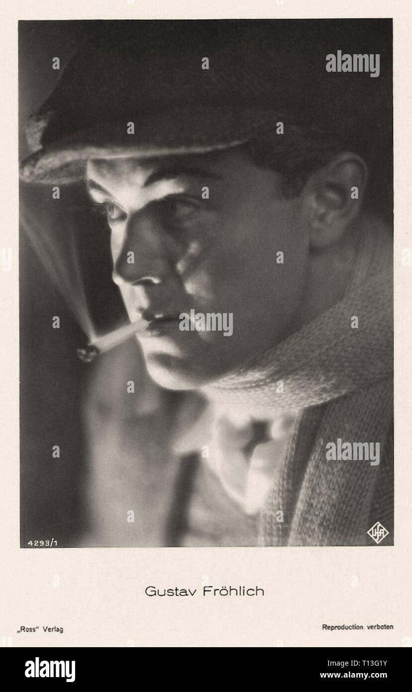 Promotional photography of Gustav Fröhlich - Silent movie era Stock ...