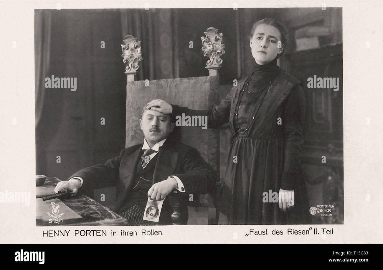 Promotional photography of Henny Porten in Faust Der Riesen (1917) - Silent movie era Stock ...