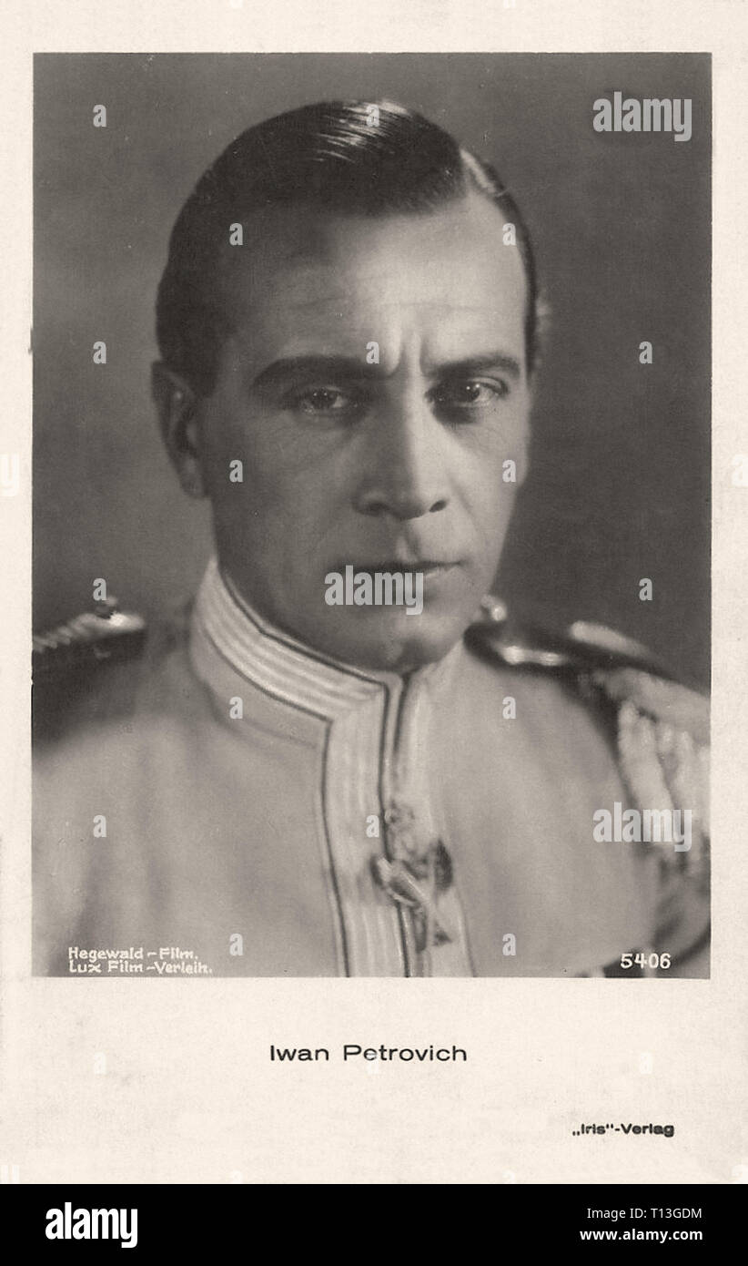Promotional photography of Ivan Petrovich - Silent movie era Stock ...