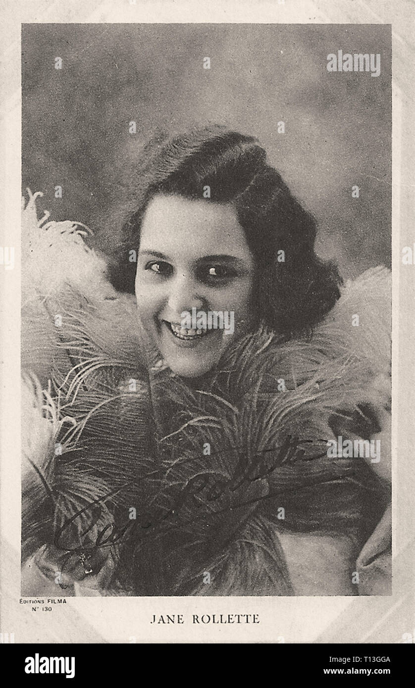 Promotional photography of Jane (Jeanne) Rollette - Silent movie era ...