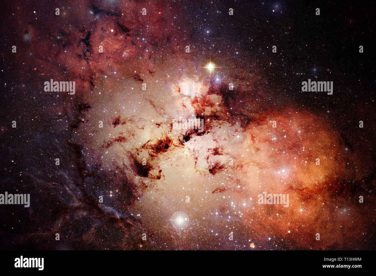 Nebulas, galaxies and stars in beautiful composition. Deep space art ...