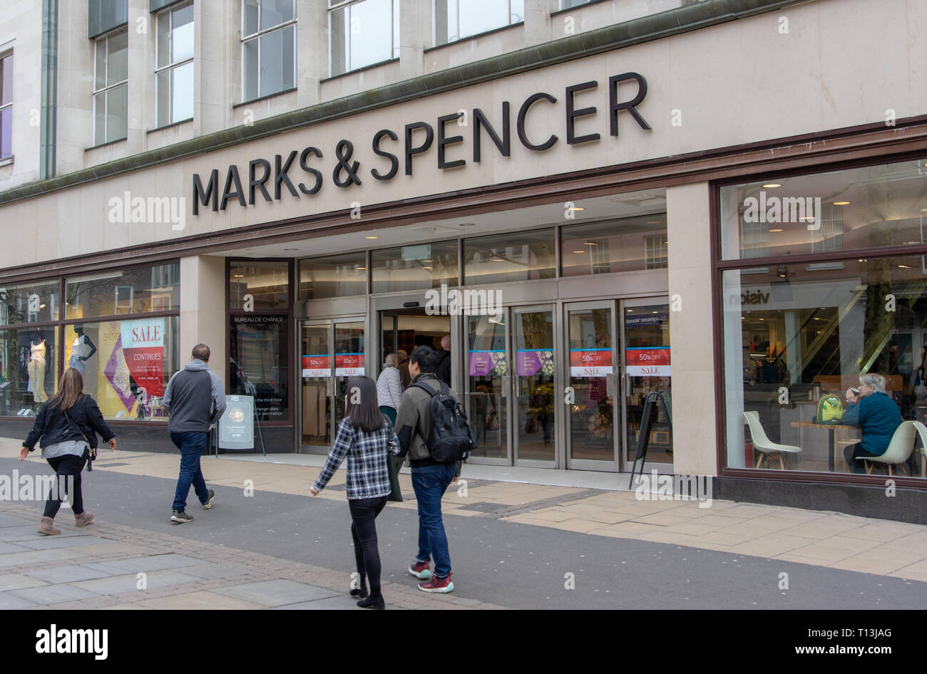 High street frontage banks and shops Stock Photo - Alamy