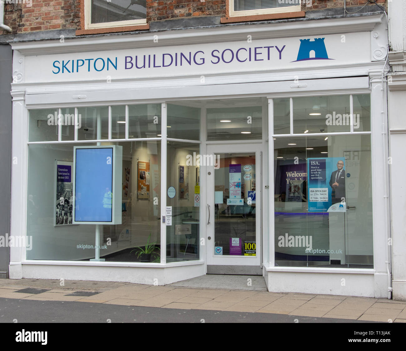High street frontage banks and shops Stock Photo - Alamy