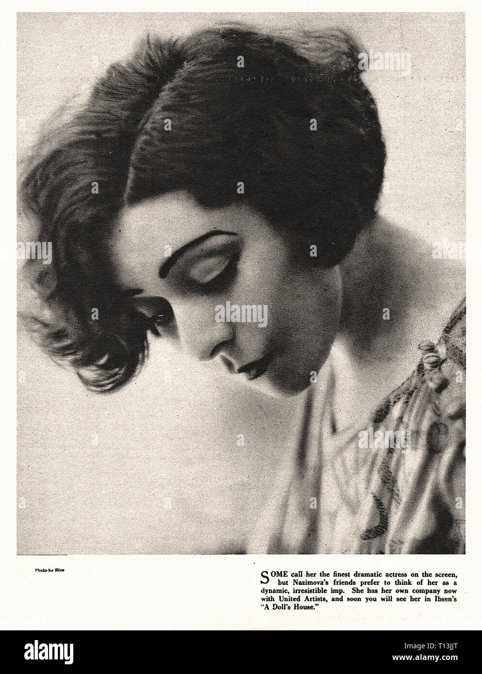 Promotional photography of Nazimova 1922 - Silent movie era Stock Photo ...