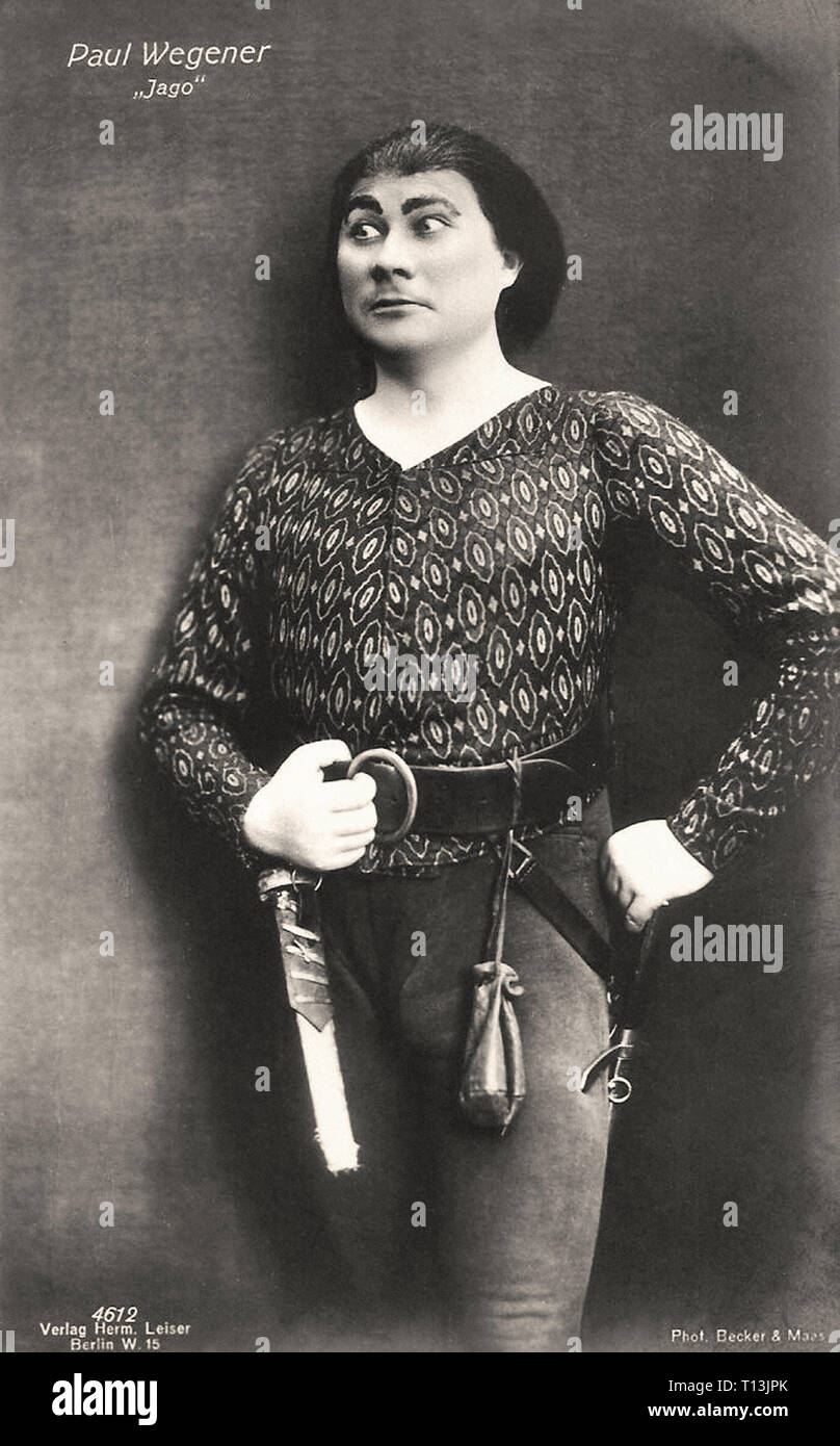 Promotional photography of Paul Wegener as Jago - Silent movie era ...