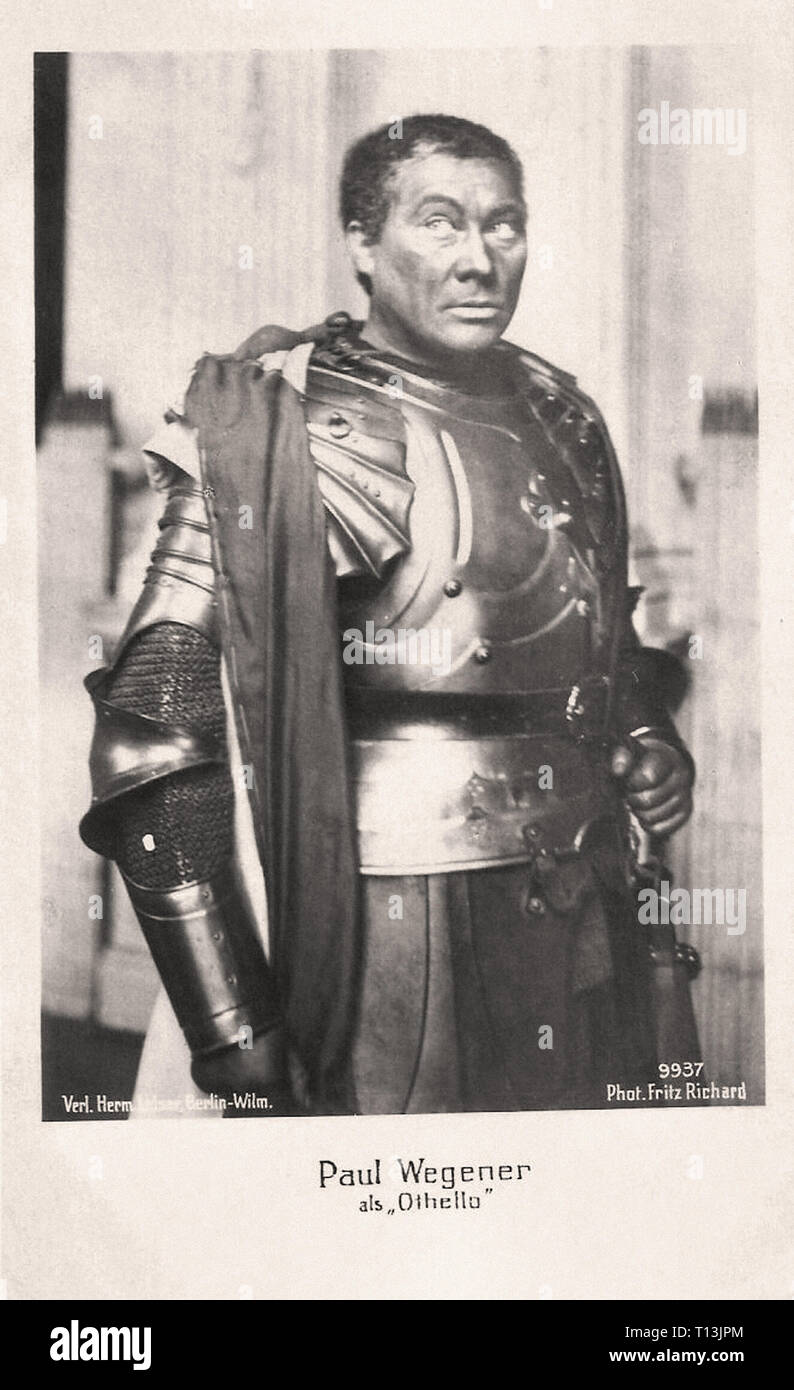 Promotional photography of Paul Wegener as Othello - Silent movie era ...
